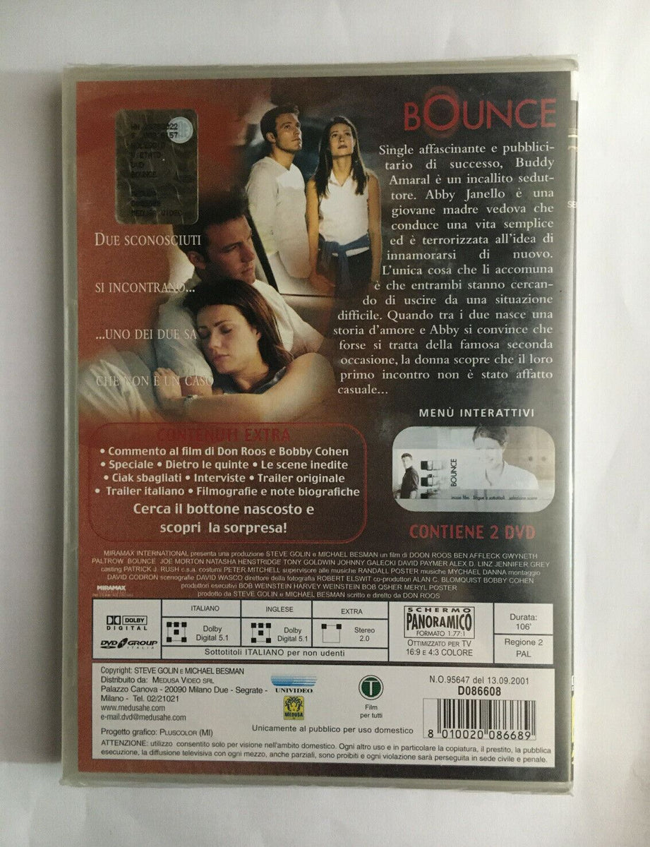 BOUNCE DVD Ben AFFLECK Gwyneth PALTROW (2 DVD) NUOVO – Mattoncino Matto